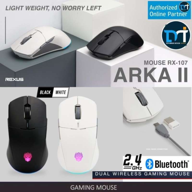 Jual Rexus ARKA II RX-107 Wireless Dual Connection Gaming Mouse I RX107 ...