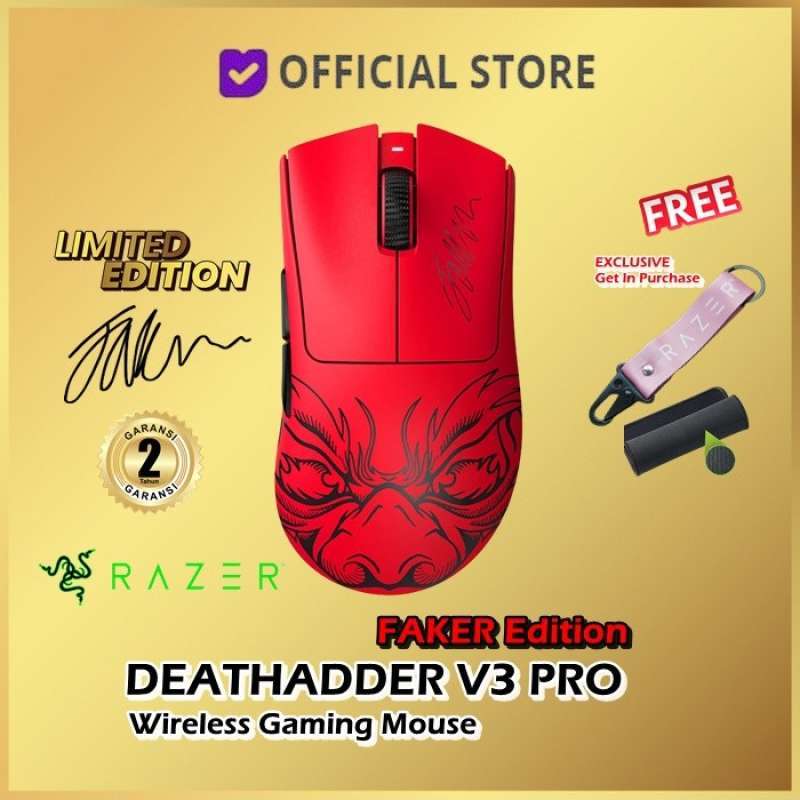 Jual Razer DeathAdder V3 Pro Faker Edition Wireless Gaming Mouse di Seller Indah Komputer ...