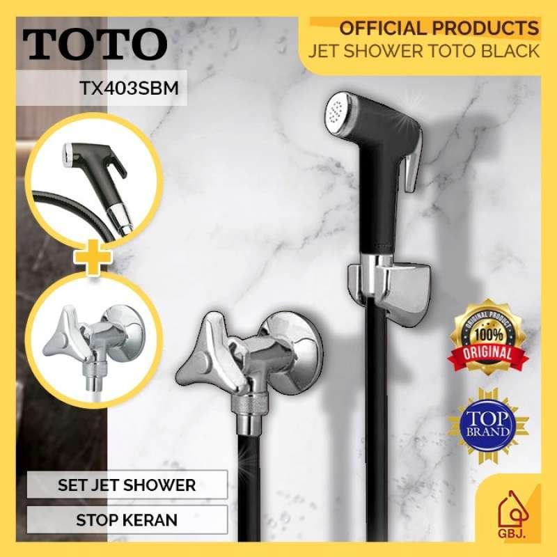Promo Jet Shower Toilet Toto Hitam + Stop Keran Tx403Sbm / Jet Washer ...