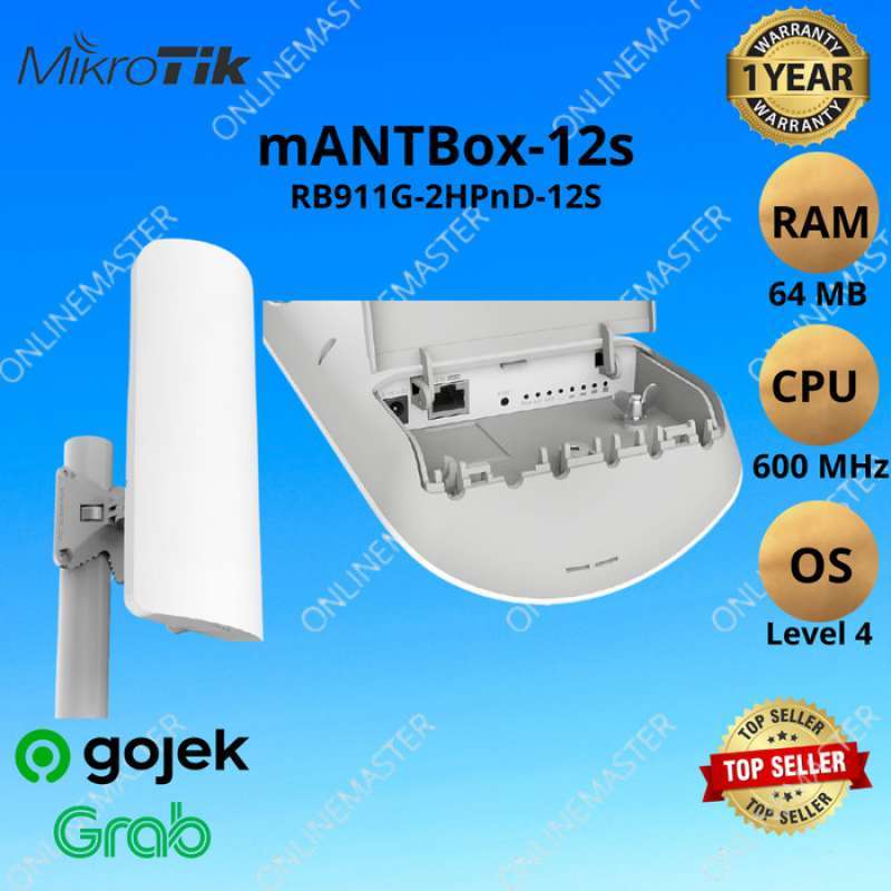 Promo Mikrotik Embedded Sectoral 2.4Ghz MIMO RB911G-2nD-12S (mANTBox ...