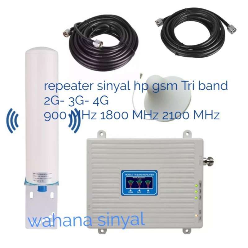 Jual Repeater Penguat Sinyal Gsm Triband 2g 3g 4g 900 Mhz 1800 Mhz 2100 Mhz Di Seller Akurima ...