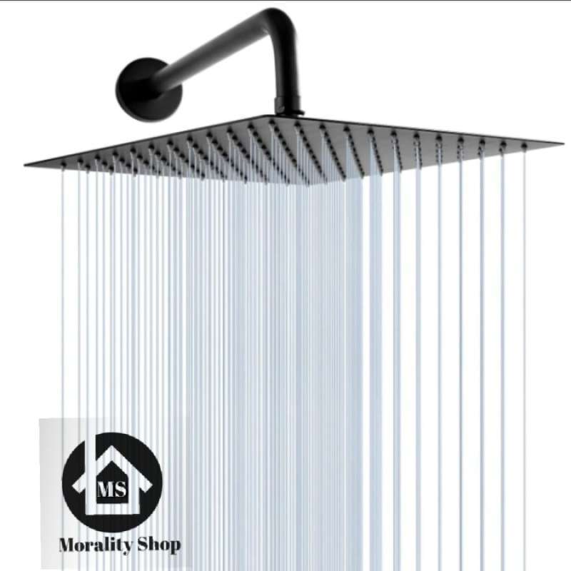 Promo Wall Shower Set 10 Inch Stainless Hitam 11B Rainfall Wall Shower ...