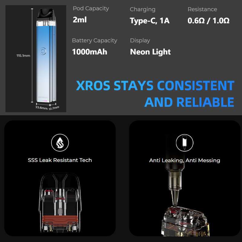 Jual Vaporesso Xros 3 Pod Kit 1000mah 100% Original - Ice Blue Di Seller Vaporesso Official ...