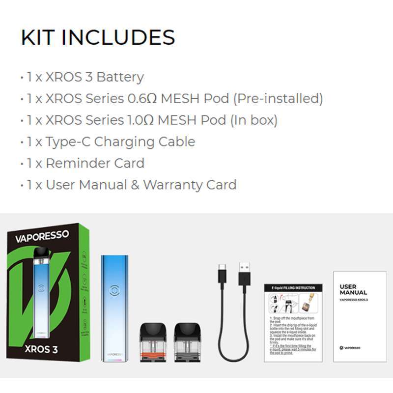 Jual Vaporesso Xros 3 Pod Kit 1000mah 100% Original - Ice Blue Di Seller Vaporesso Official ...