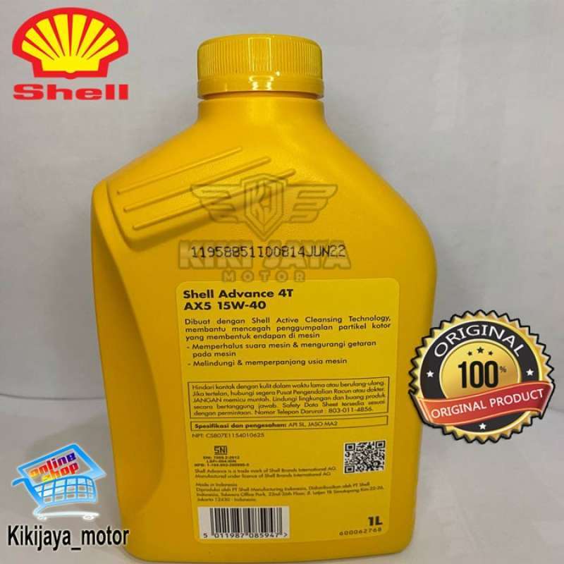 Jual Oli Motor Shell Advance AX5 15W 40 1 liter di Seller Kikijaya ...