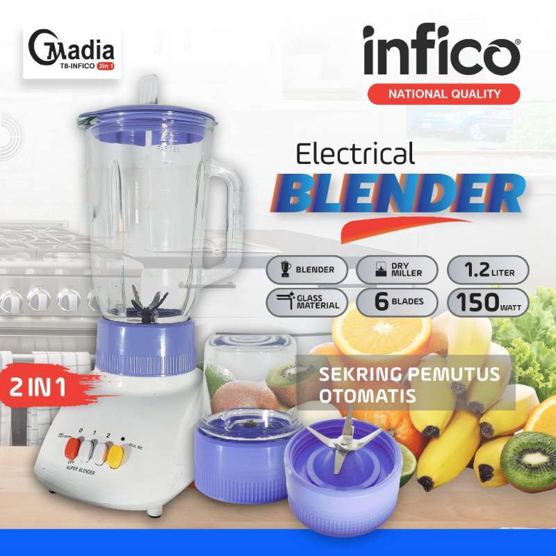 Jual Blender Infico Kaca 2 In 1 Kapasitas 1.2 Liter Infico Sni Food ...