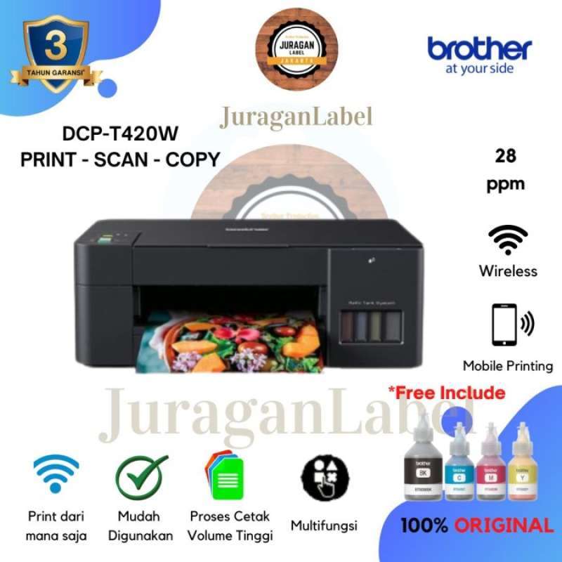 Promo Dcp-t420w Printer Ink Tank Colour Aio Multifunction T420 Wifi ...