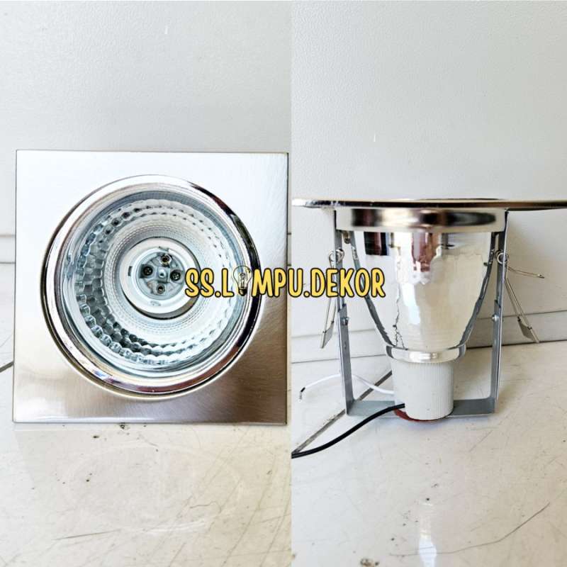 Jual Lampu Downlight Kotak Silver 3.5 Inch Minimalis E27 Di Seller Ss ...