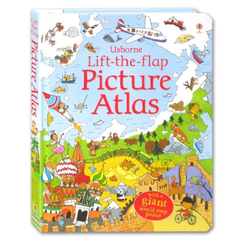 Promo Usborne Lift The Flap: Picture Atlas + World Map Poster Diskon 23 ...