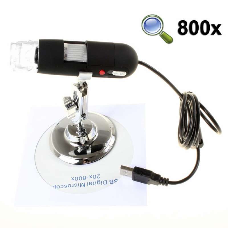 Jual USB Wired Microscope Digital Zoom Magnifier 800x + Stand For PC ...