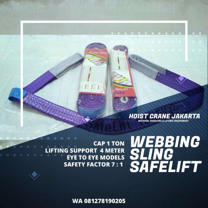 Promo Webbing Sling Safelift Cap 1 Ton 4 Mtr Diskon 23% Di Seller ...