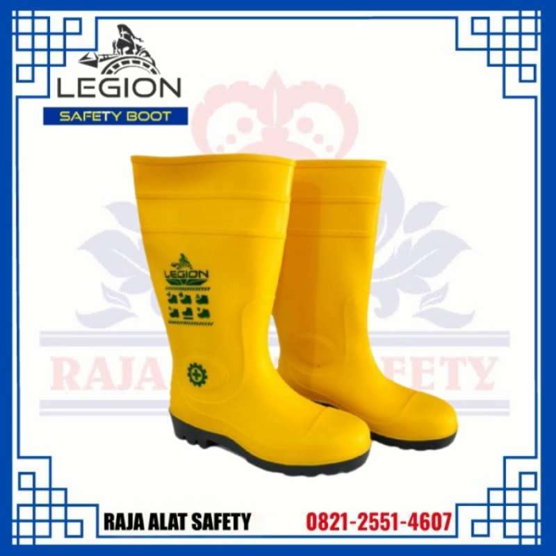 Promo Sepatu Safety Boot Legion Kuning / Safety Boots Legion Karet ...