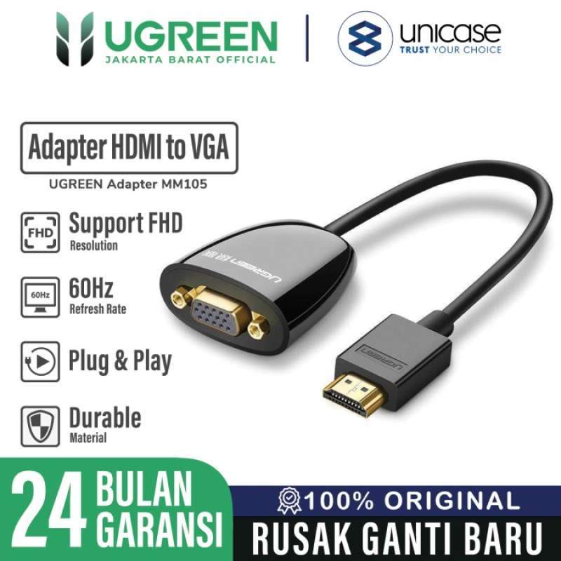 Promo Cable Adapter HDMI to VGA Converter Proyektor UGREEN Connector ...