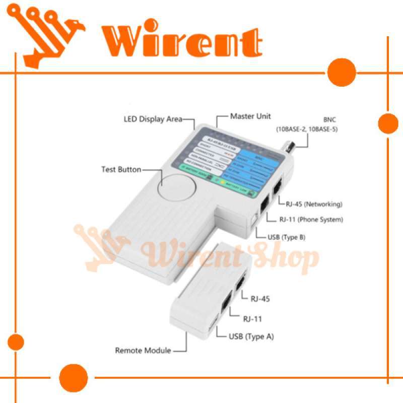 Promo Remote Cable Tester 4in 1 Multi Lan Tester RJ45, RJ11, USB & BNC ...