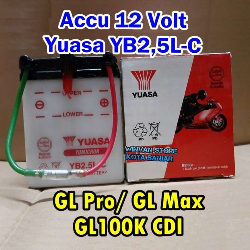Promo Aki Accu Yuasa Yb2.5L-C Gl Pro Gl Max Gl100 Cdi Gl Series Nsr 12 Volt Diskon 17% di Seller ...