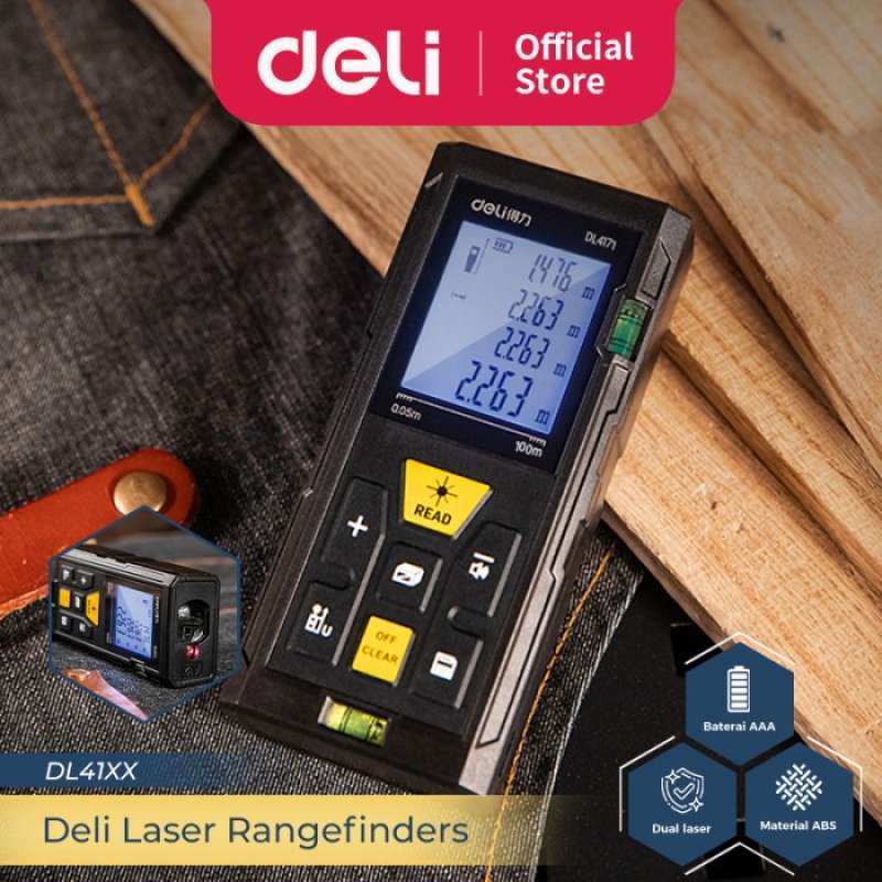 Promo Deli Laser Rangefinders Meteran Laser Digital 40/60/80/100 m ...
