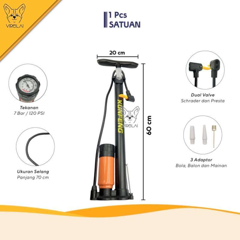 Jual pompa angin kecil / besar air pump inflator bola/ balon/ sepeda ...