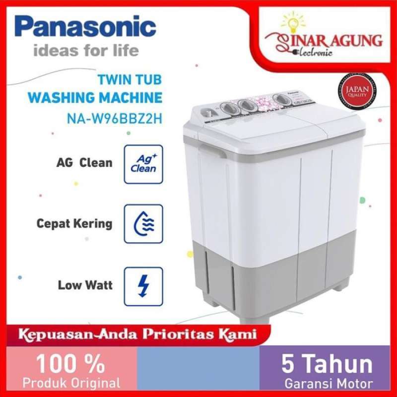 Promo Panasonic Mesin Cuci 2 Tabung NA W96BBZ2 Diskon 29% di Seller ...