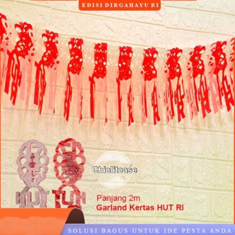 Promo garland hut RI merah putih/ tasel 17 agustus rumbai hiasan ...