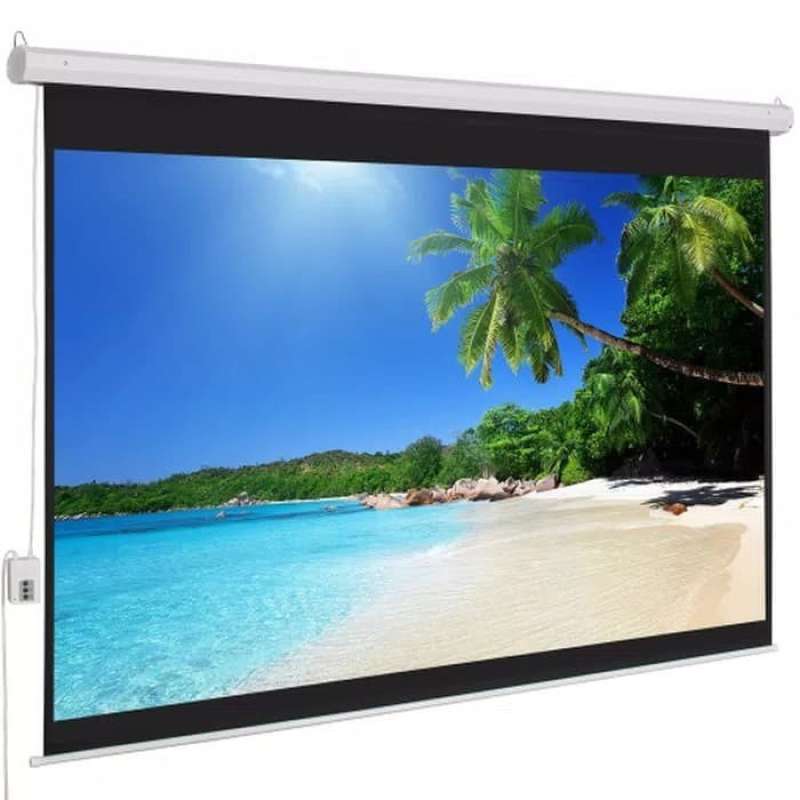 Jual screen/layar projector 70 motorized layar proyektor 70 remot di ...