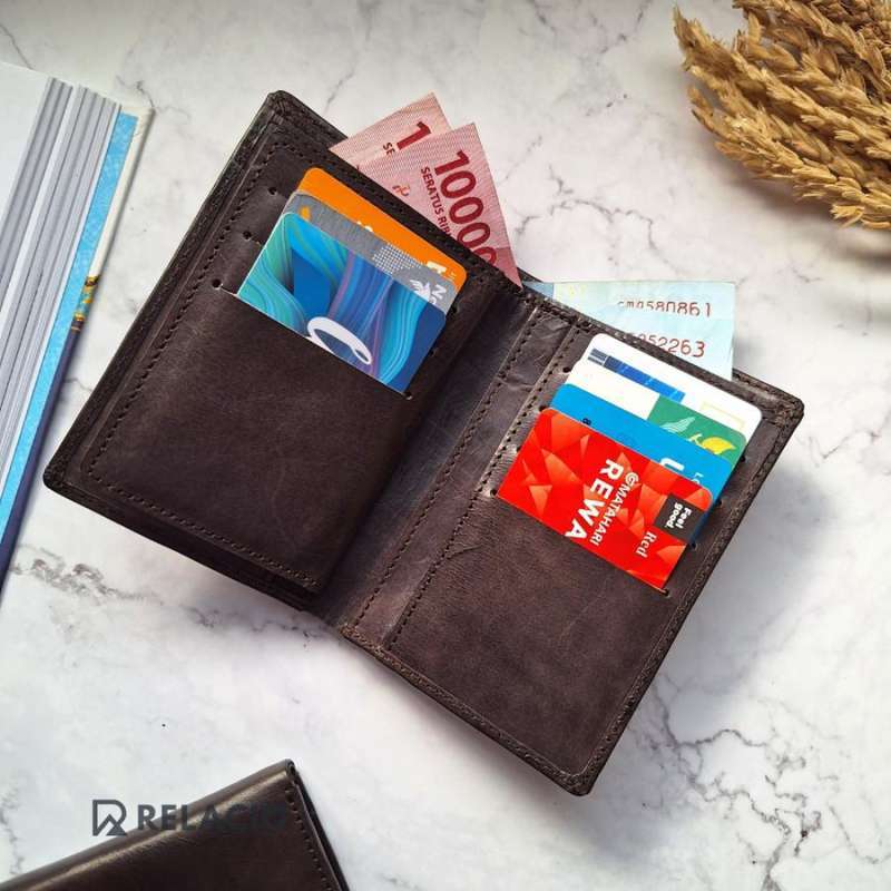 Promo Dompet Pria Kulit Asli Berdiri 3/4 Original Leather Wallet Diskon ...