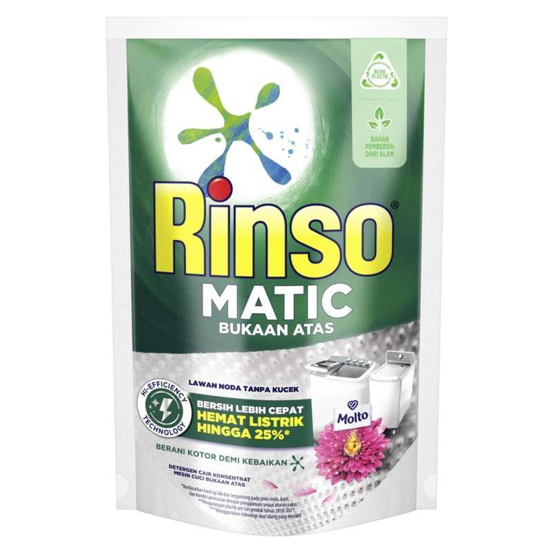 Promo Rinso Matic Bukaan Atas Hemat Energi Liquid Detergent Cair [700 ...