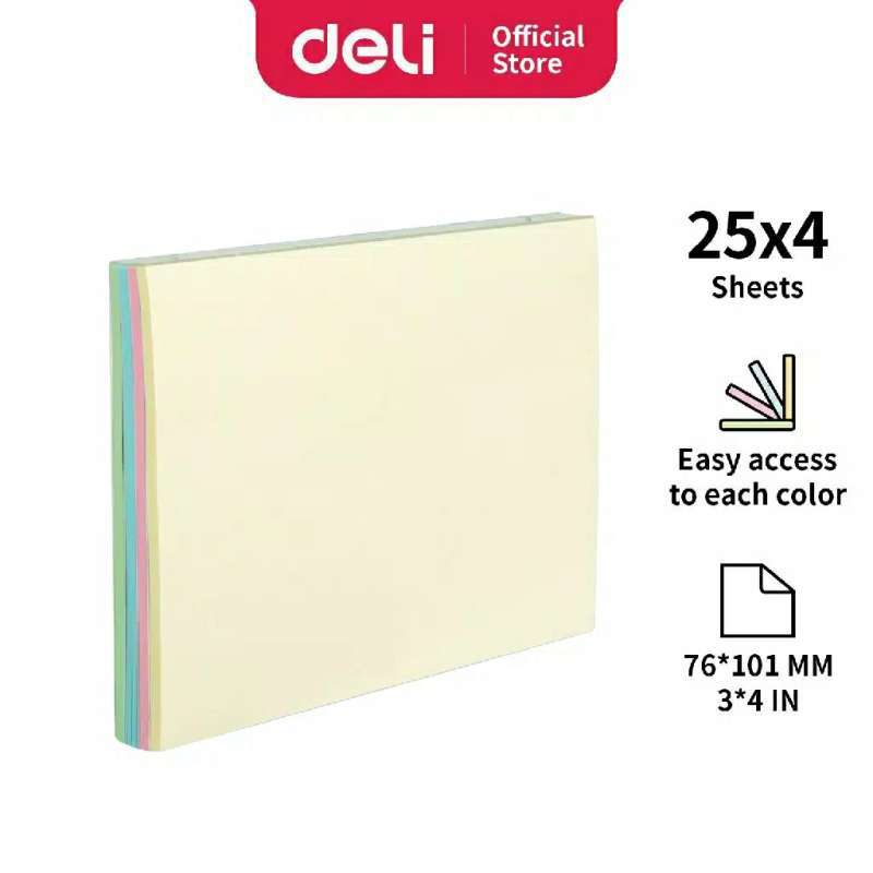 Promo Deli Memo Tempel Large Sticky Notes 100 Lembar/pad Kertas Tulis ...