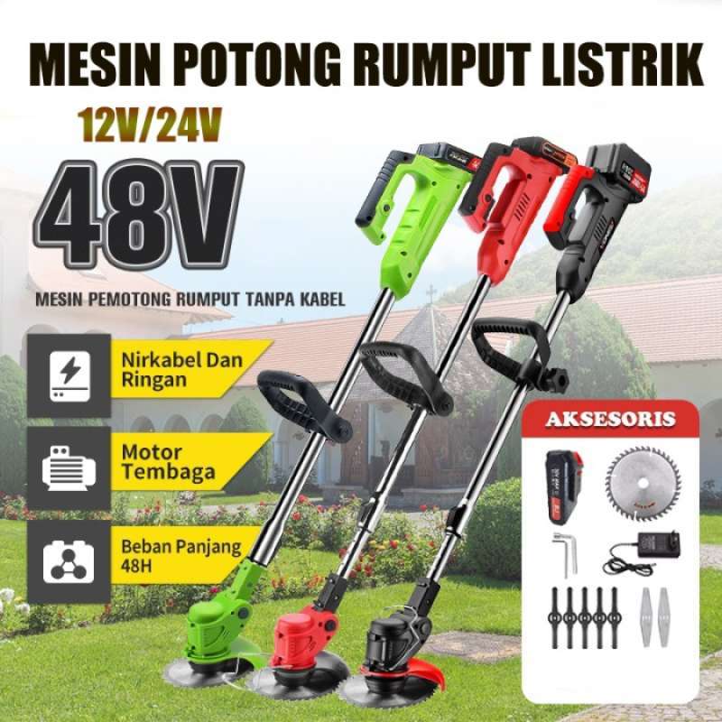 Promo 48v/24v Mesin Potong Rumput Batrai / Mesin Pemotong Rumput ...