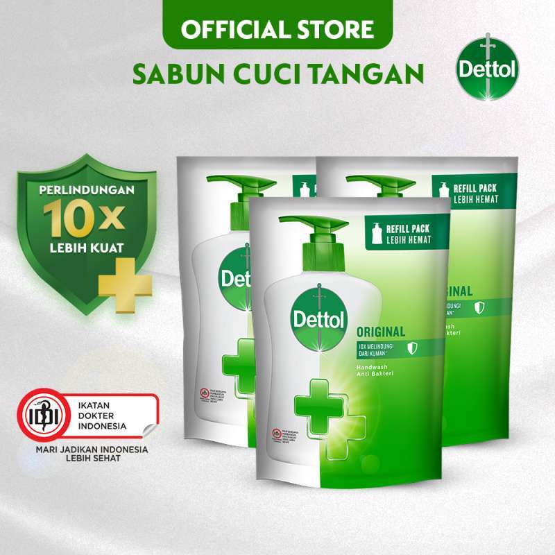 Promo Dettol Sabun Cuci Tangan Original [400 mL x 3 pcs] Diskon 20% di ...