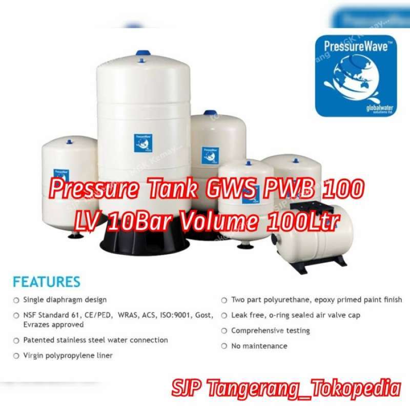 Promo Spare Part Pompa Pressure Tank GWS PWB 100 LV 10 Bar Volume 100 ...