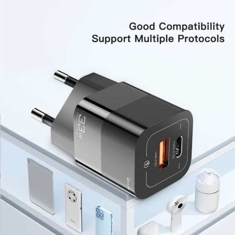 Jual Essager Kepala Adaptor Dual Output Usb A + Usb C Fast Charging 33w ...