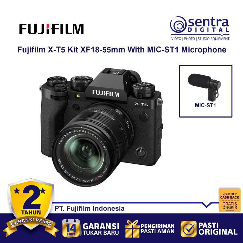 Jual Fujifilm X-T5 Kit 18-55mm Black with MIC-ST1 Microphone Shotgun di ...