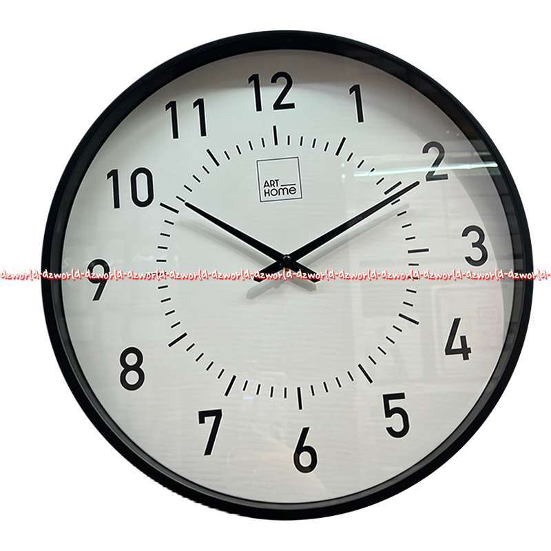 Jual Arthome 40cm Wall Clock Black Around Jam Dinding Bulat Warna Hitam ...