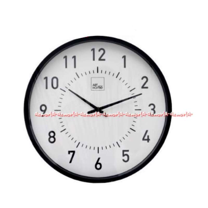 Jual Arthome 40cm Wall Clock Black Around Jam Dinding Bulat Warna Hitam ...