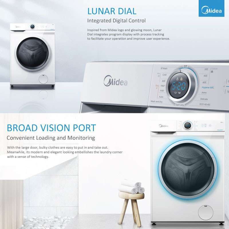 Jual Midea Mesin Cuci Front Loading Mf100w75 Twin Tub Kapasitas 7,5 Kg ...