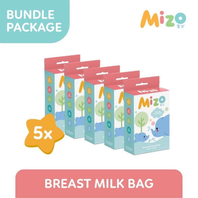 Promo Mizo Breast Milk Storage Bags With Heat Sensor - 120 Ml X 5 Pcs ...