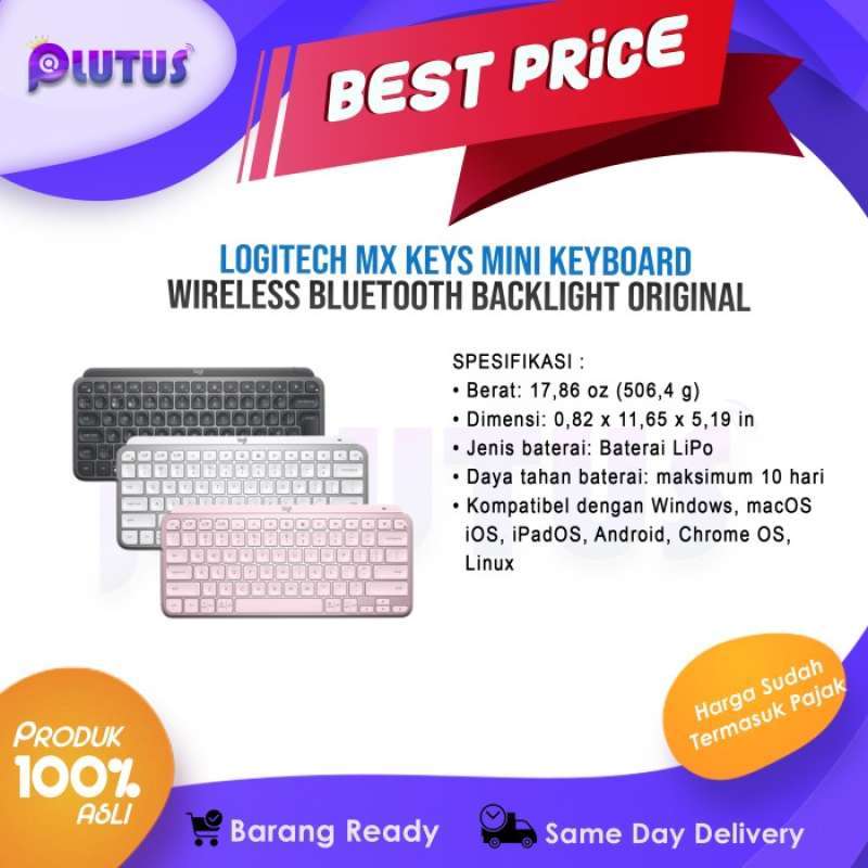 Promo Logitech MX Keys Mini Keyboard Wireless Bluetooth Backlight ...
