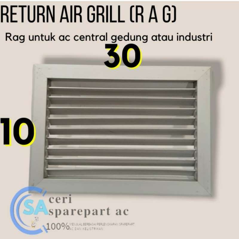 Promo RAG return air grille UKURAN 10 X 30 grill AC polos ukuran dalam ...