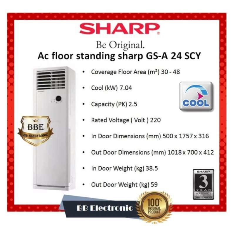 Promo Ac floor standing sharp GS-A 24 SCY Diskon 23% di Seller Indah ...