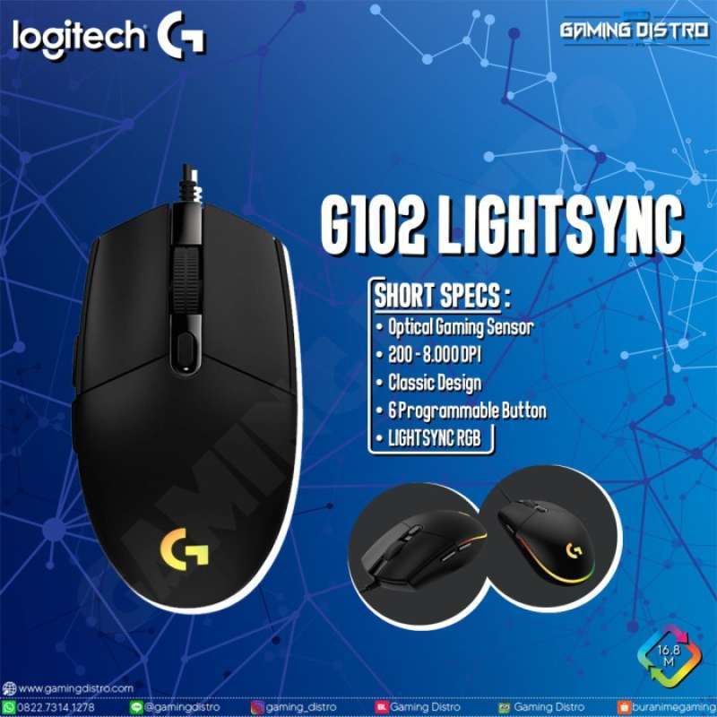 Promo Mouse Gaming Logitech G102 RGB LIGHTSYNC Black - Mouse Gaming G102 V2 Diskon 23% di Seller ...