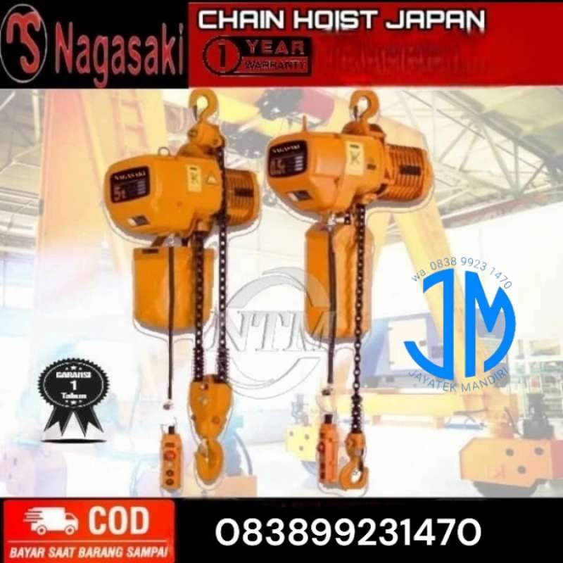 Promo electric chain hoist 3 ton x 6 meter 380 volt Nagasaki japan ...