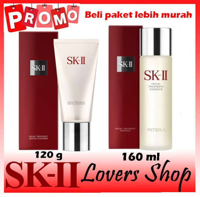 Promo SK-II/SK2/SKII/SK II FACIAL TREATMENT ESSENCE 160 ML + GENTLE CLEANSER Diskon 20% di ...
