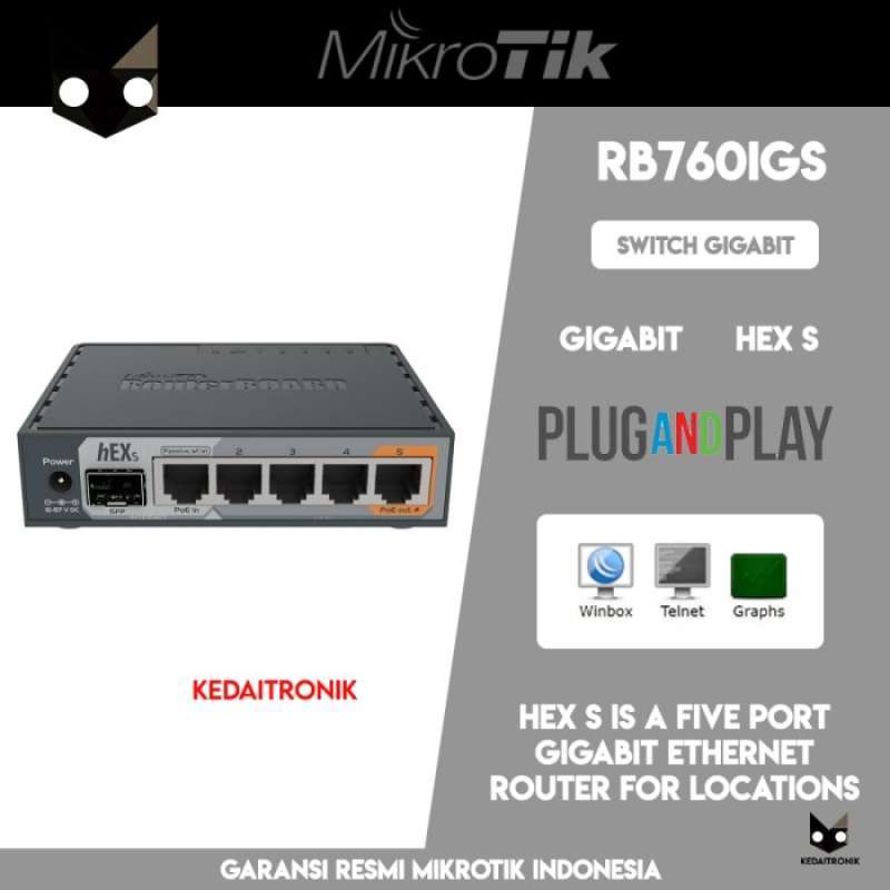 Promo Mikrotik Rb760Igs Router Hex S Routerboard Indoor Ethernet ...