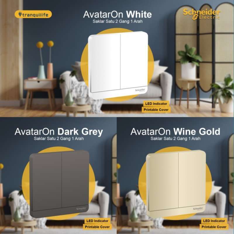 Promo Schneider Avatar On 16Ax 250V 2G 1W Saklar Switch Tembok Listrik ...