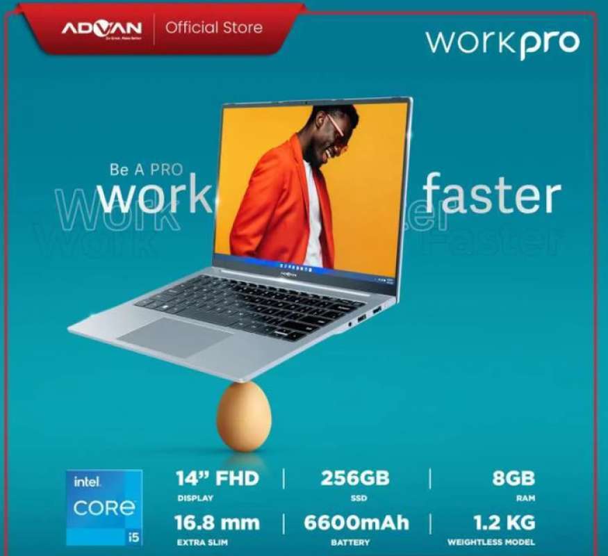 Jual ADVAN WORK PRO LAPTOP Core i5 8/256 GB GARANSI RESMI TERMURAH di ...