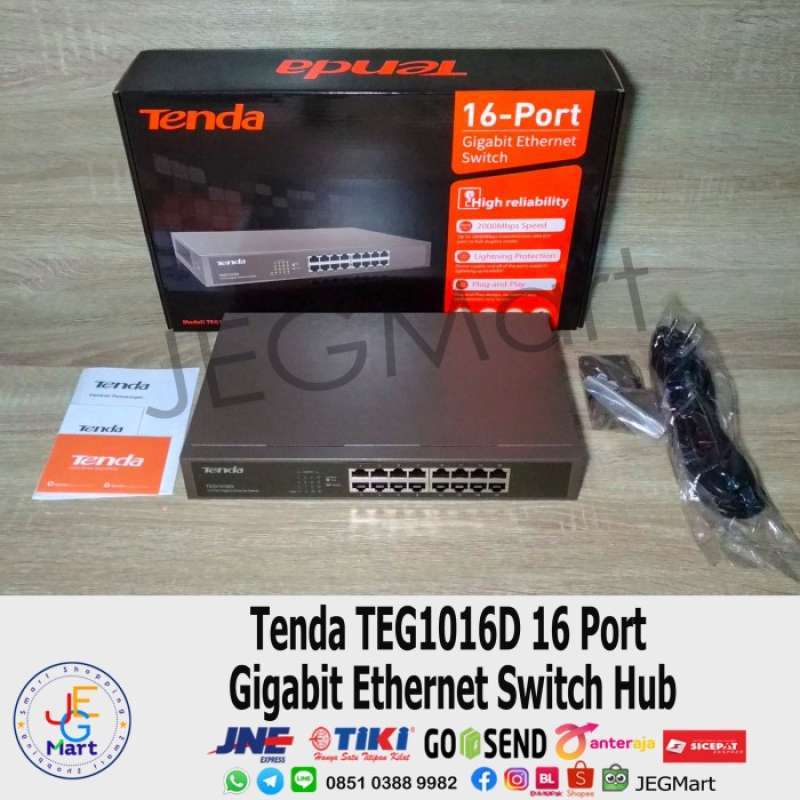 Jual Tenda Teg1016D 16 Port Gigabit Ethernet Switch Hub di Seller ...