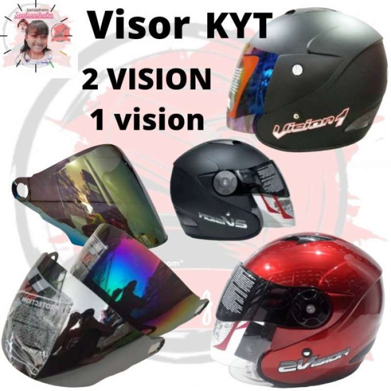 Promo Kaca Helm Kyt 2 Vision Kyt 1 Vision Half Face Pelangi Silver ...