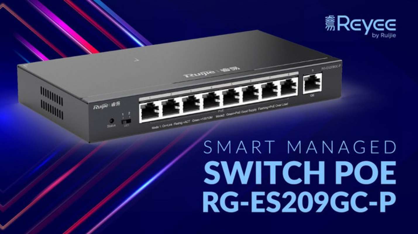 Promo Ruijie RG-ES209GC-P , Cloud Managed 9 Port Gigabit PoE+ Switch ...