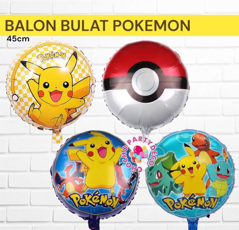 Jual Balon Bulat POKEMON / Balon Foil Pokemon Pikachu Ulang tahun ...