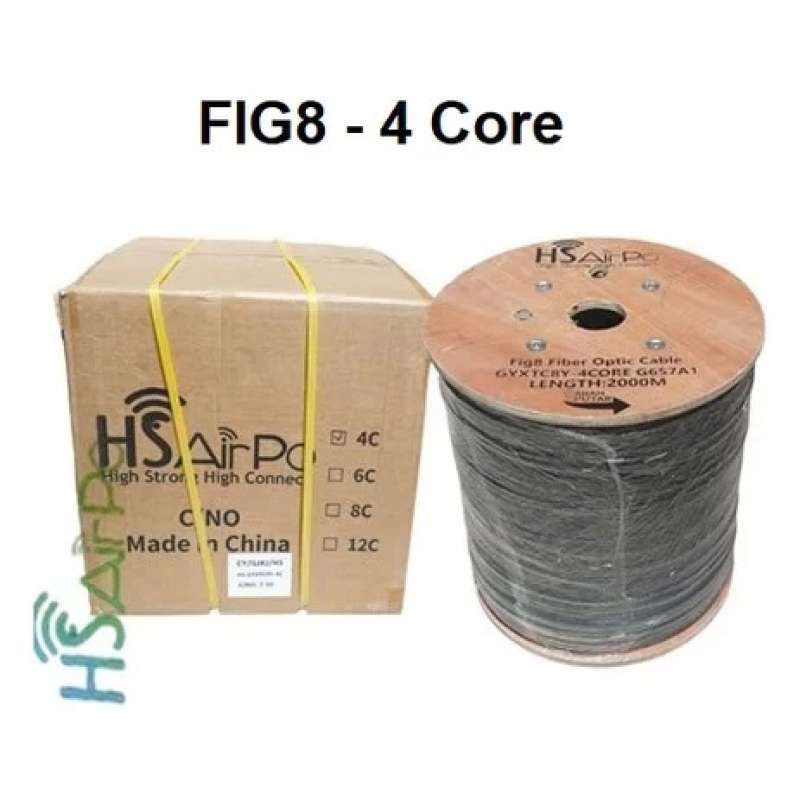 Jual Kabel Fiber Optik FIG8 4 Core HsAirpo Kabel Dropcore FTTH GYFXTC8Y ...